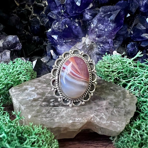 Banded Agate Ring - Etsy