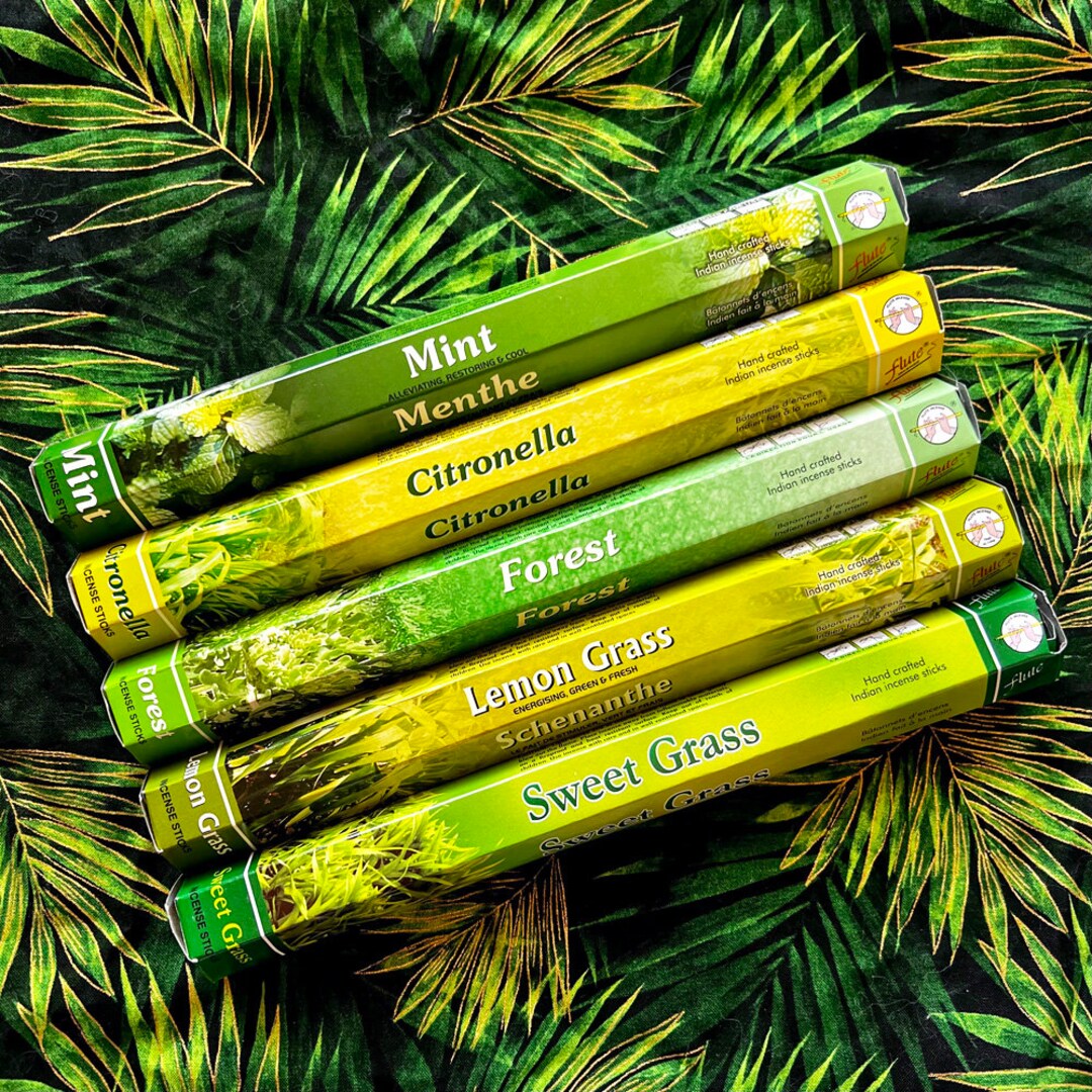 Nature & Earthy Assorted FLUTE Incense Stick Pack - 5 Tubes of 20 ...