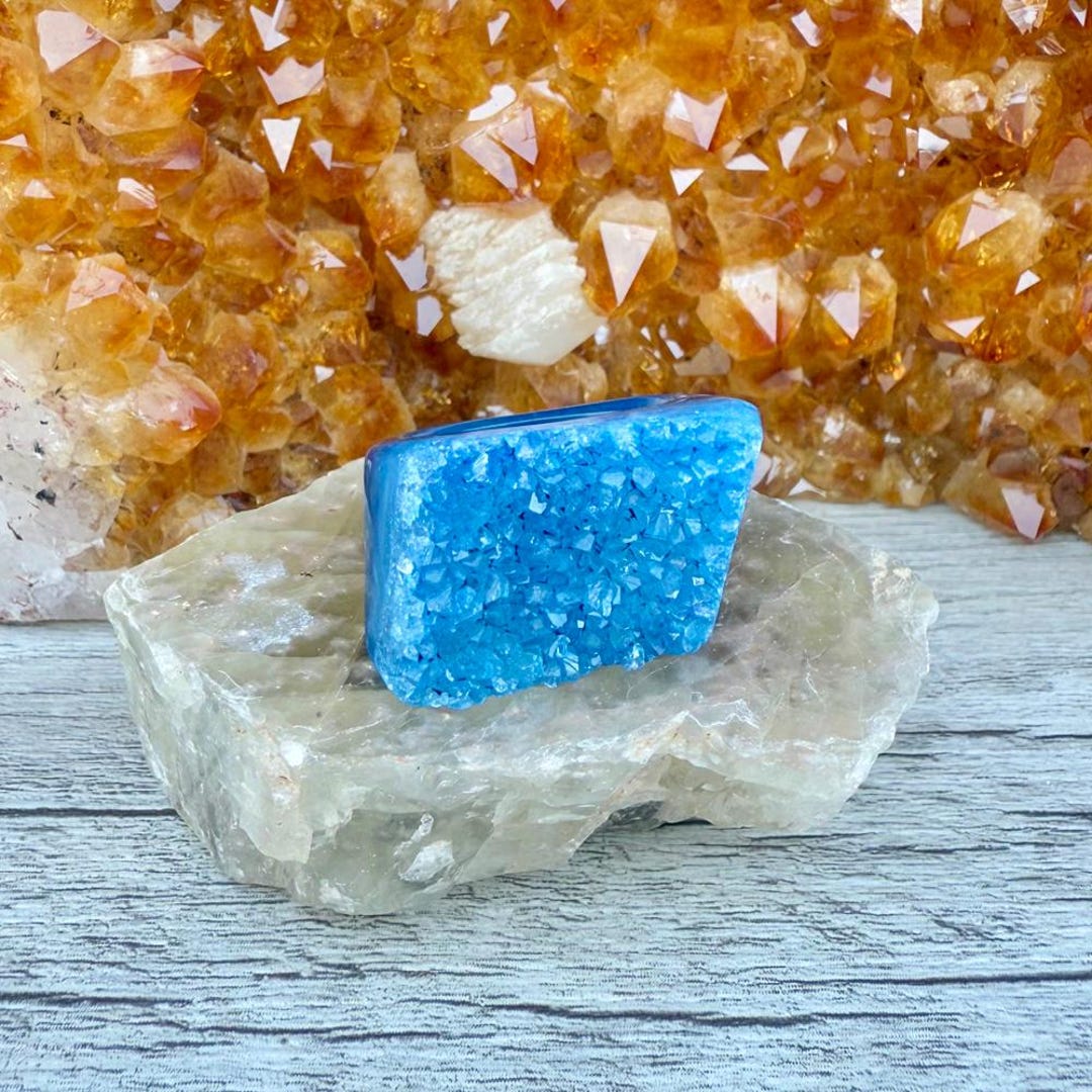Glacier Lagoon Rock Candy Ring Semi-translucent Deep Ocean Blue Agate ...