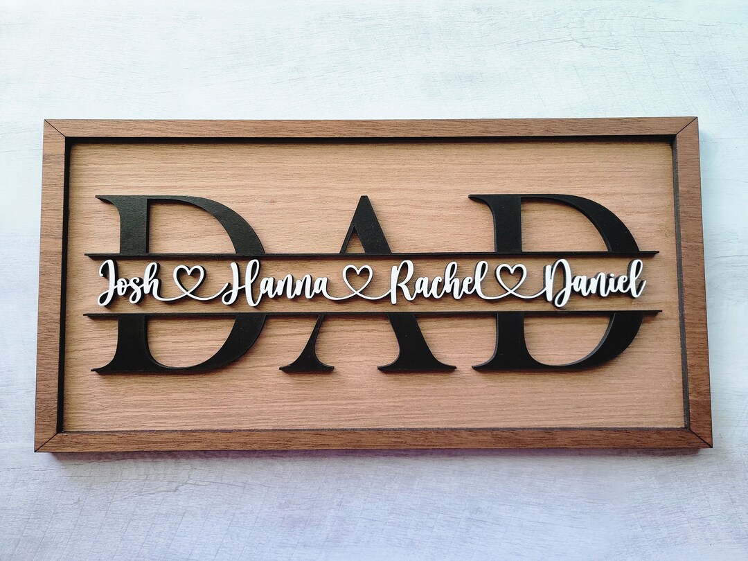 DAD Sign, Wood DAD Sign, Father's Day Gift, Daddy Sign, Father, Split ...
