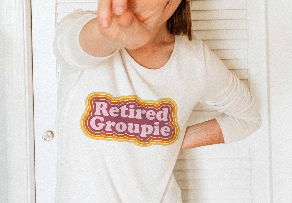 Retired Groupie SVG 70s Hippie Girl Flower Power Party Cute Digital T ...