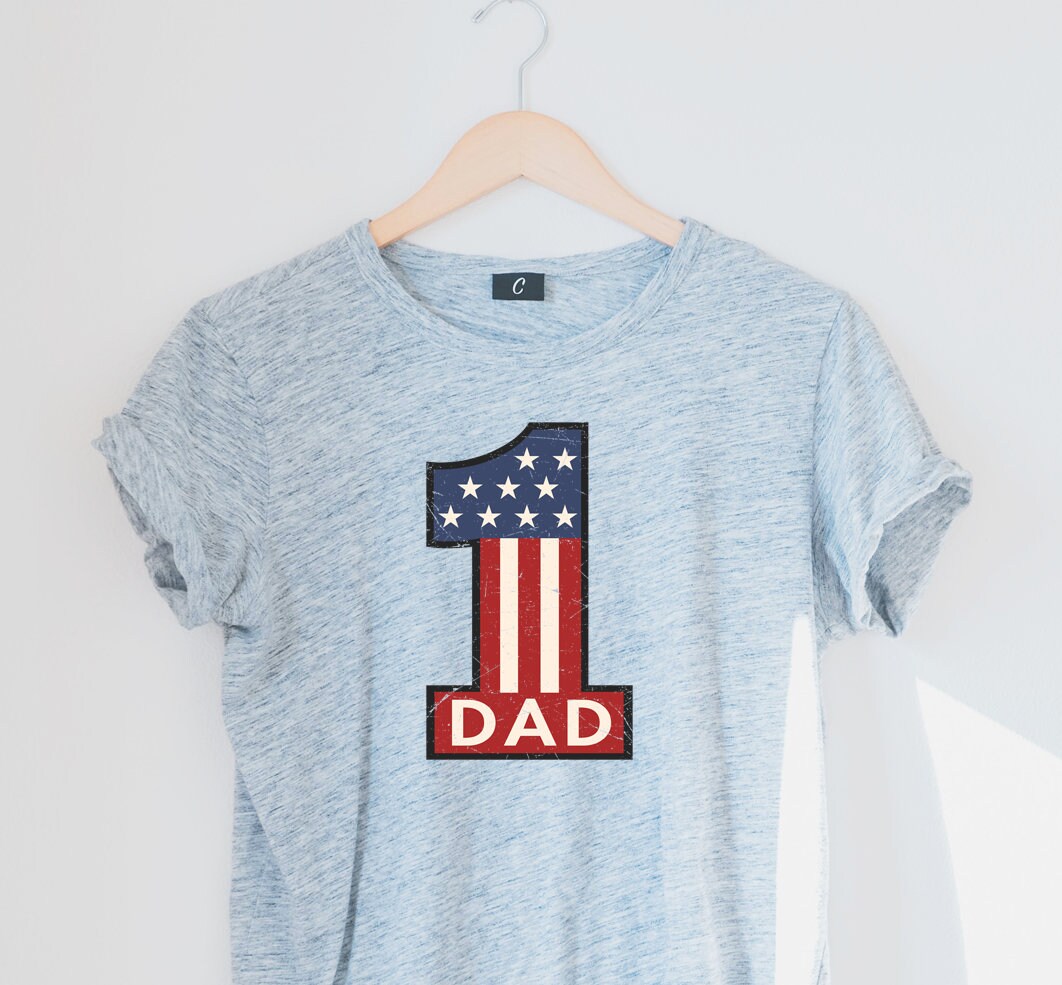 Number One Dad SVG USA Flag Father's Day Digital Download Sublimation T ...