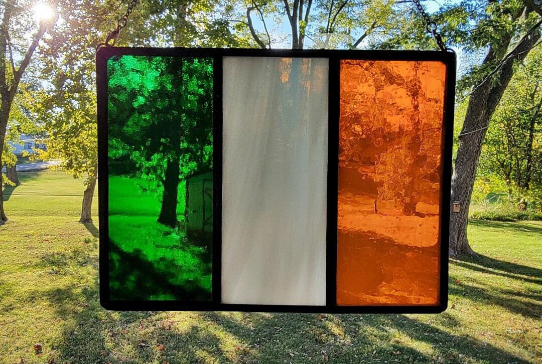 Stained Glass Flag of Ireland / Irish Flag / Ireland Heritage / Irish ...