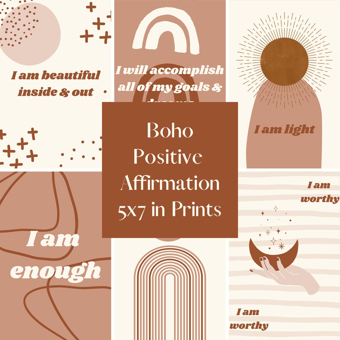 Boho Wall Prints Boho Positive Affirmations Boho prints | Etsy