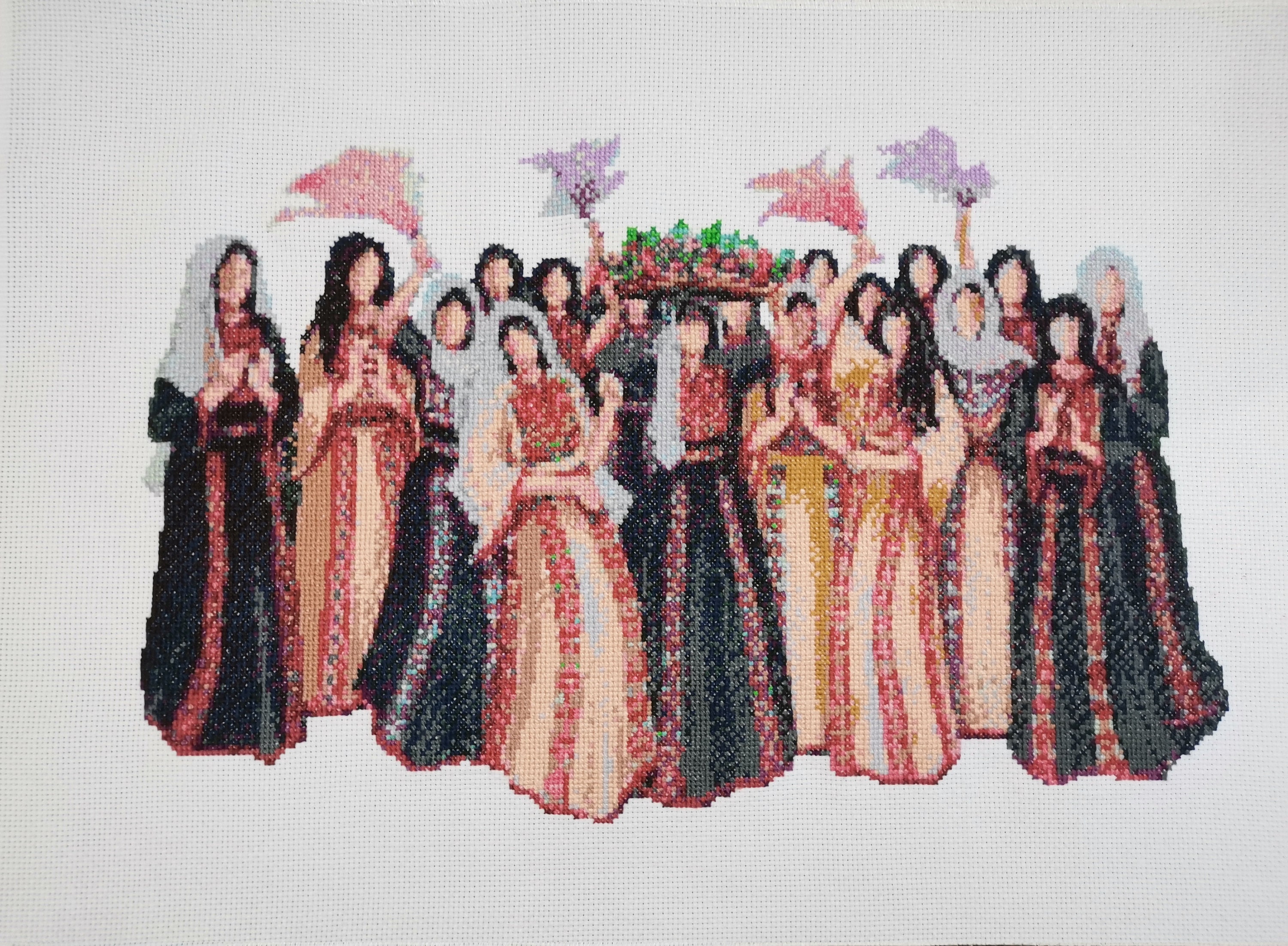 Palestinian Henna Party Embroidery: Handmade Cross Stitch Keepsake ...