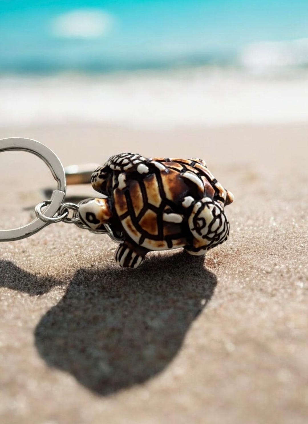 Sea Turtle Family Keyring | Carved Resin Turtles Pendant | Turtle Lover ...