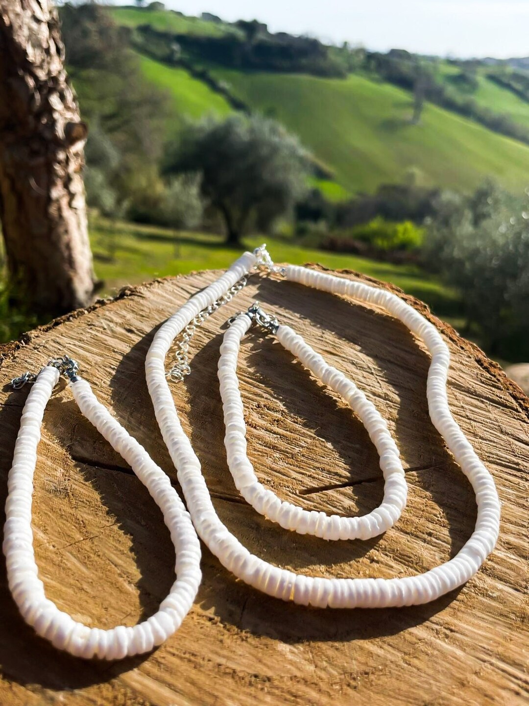 Puka Shell Jewellery Set Handmade Matching White Choker, Anklet and ...