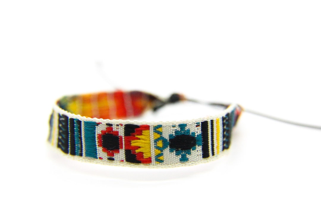 Woven Surf-style Friendship Bracelet | Adjustable Organic Cotton ...