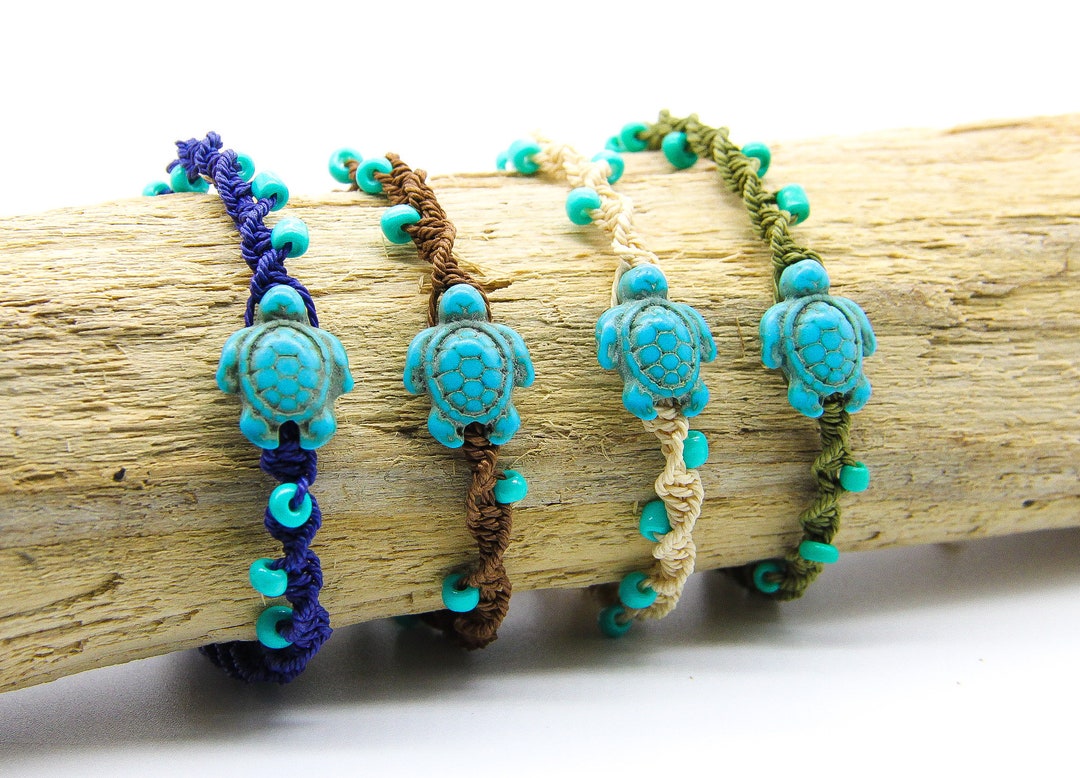 Sea Turtle Bracelet UK | Handmade Braided Hemp Friendship Bracelet ...