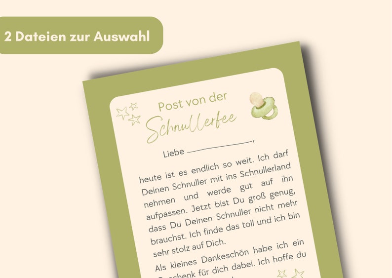Brief Von Der Schnullerfee Sofort-download Schnullerfee - Etsy