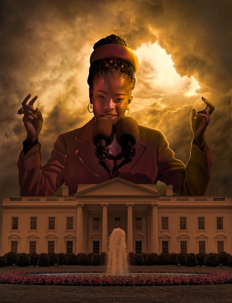 Amanda Gorman Digital Art Canvas Print - Etsy