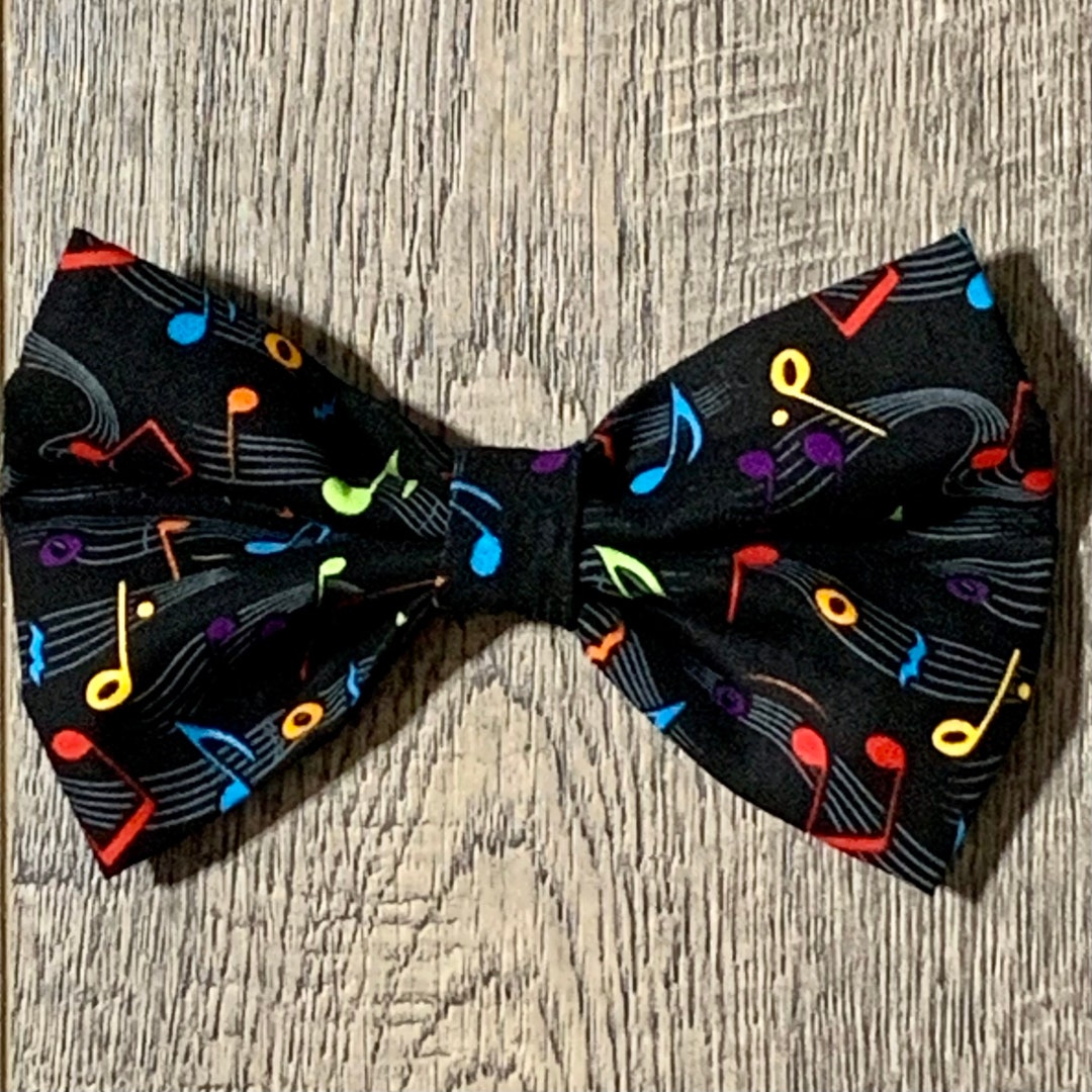 Music Notes Pet Bow Choose Collar Bow Tie or Headband Bow - Etsy