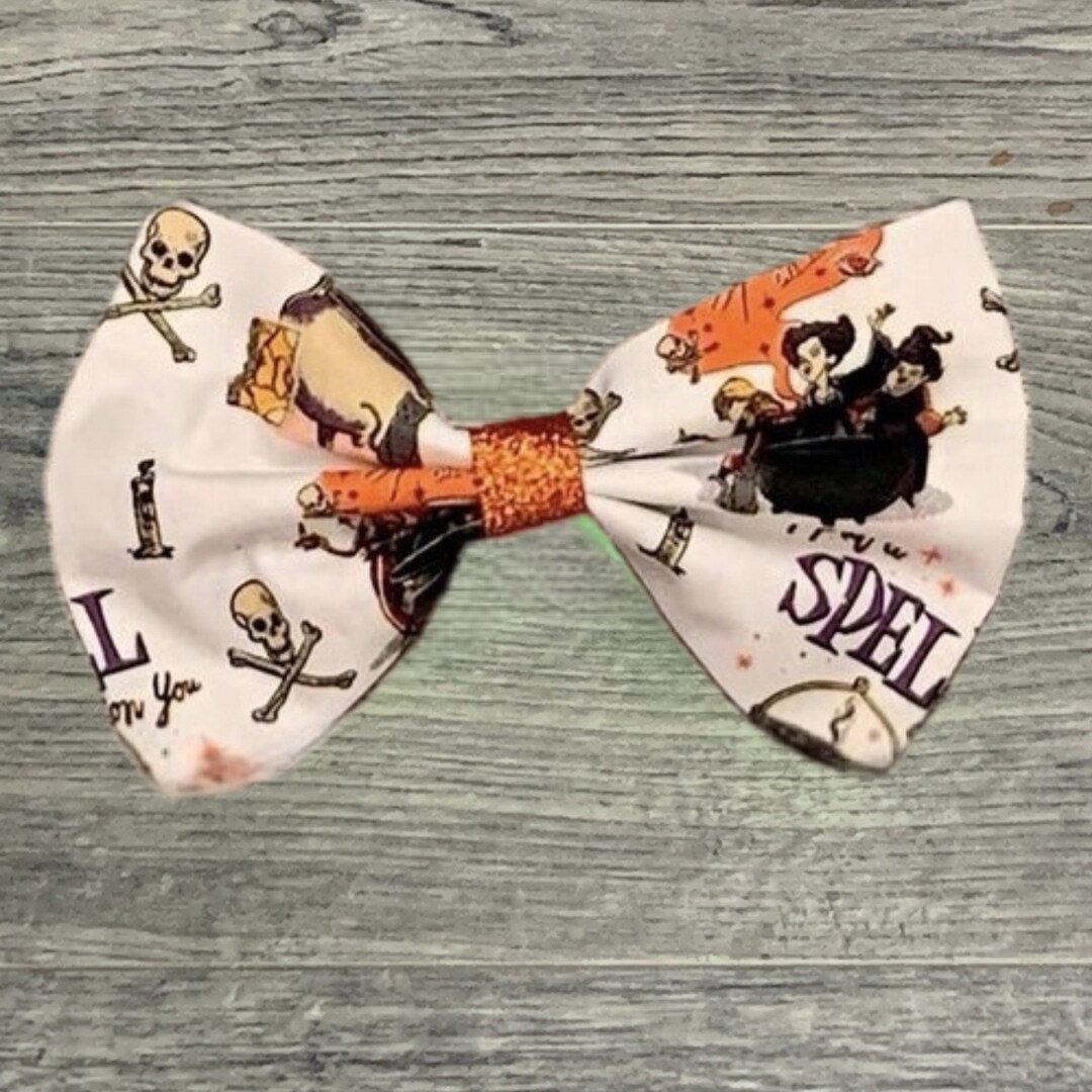 Hocus Pocus Pet Bow Halloween Pet Bow Slip on Collar Bow Tie Dog Bow ...