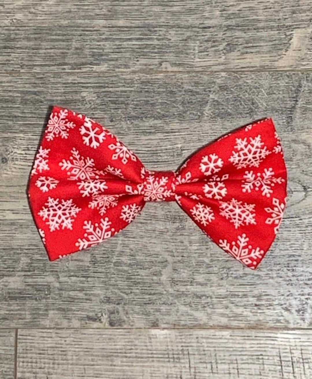 Snowflake Pet Bow Christmas Bow Pet Bow Slip on Collar Bow Tie Dog Bow ...
