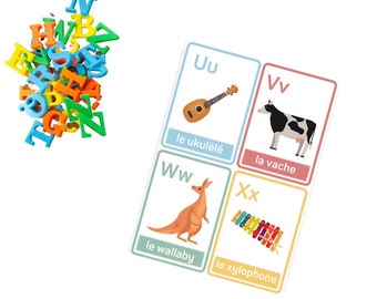 Français Abc Flash Cards - Etsy