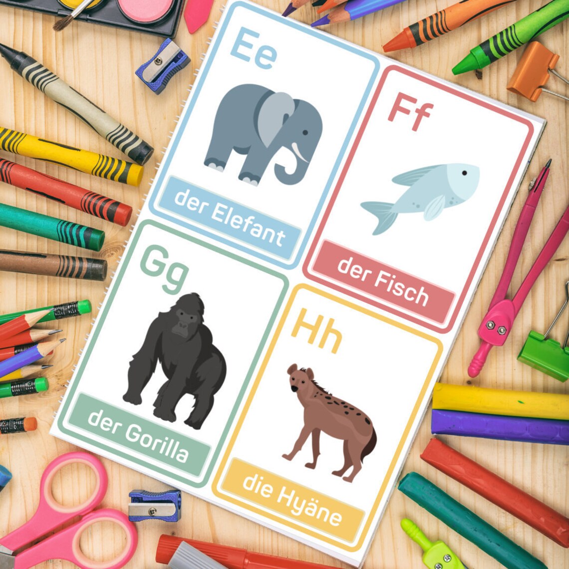 PRINTABLE German alphabet cards abc flash cards childrens | Etsy