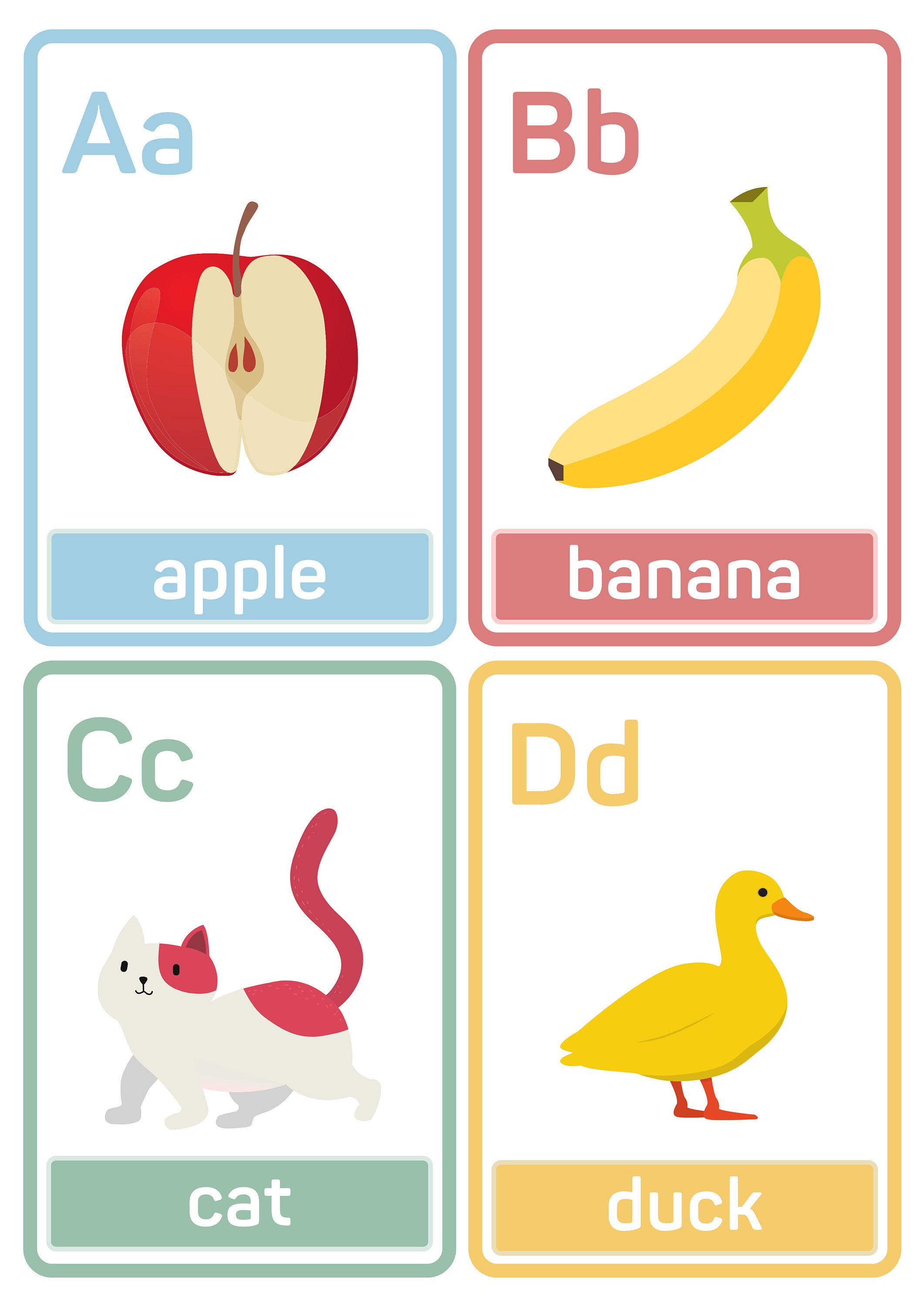 PRINTABLE English alphabet cards abc flash cards | Etsy
