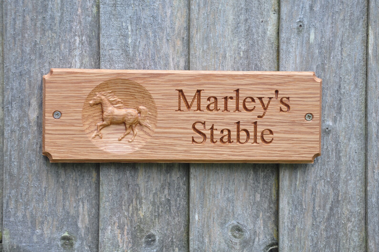 Personalised Engraved Stable Sign Solid Oak Equestrian - Etsy UK