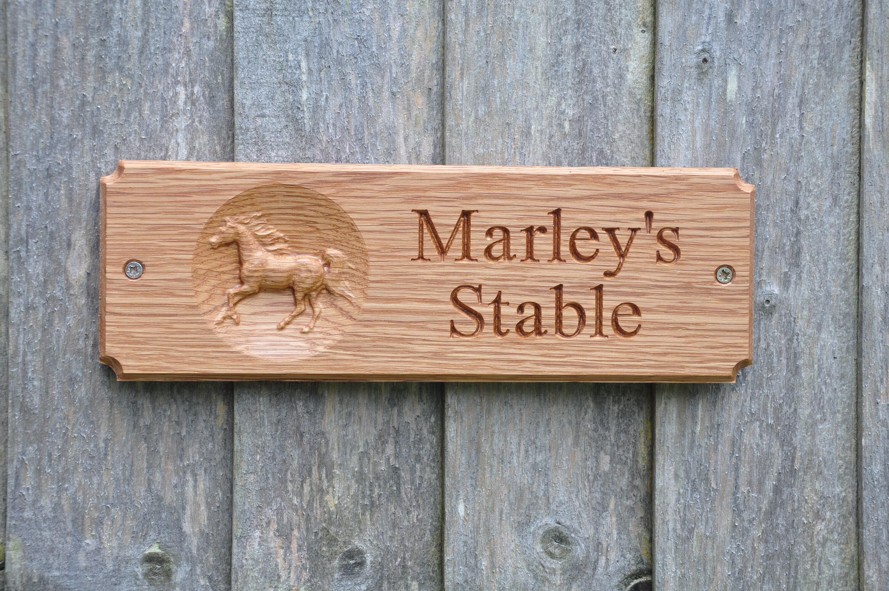 Personalised Engraved Stable Sign Solid Oak Equestrian - Etsy UK