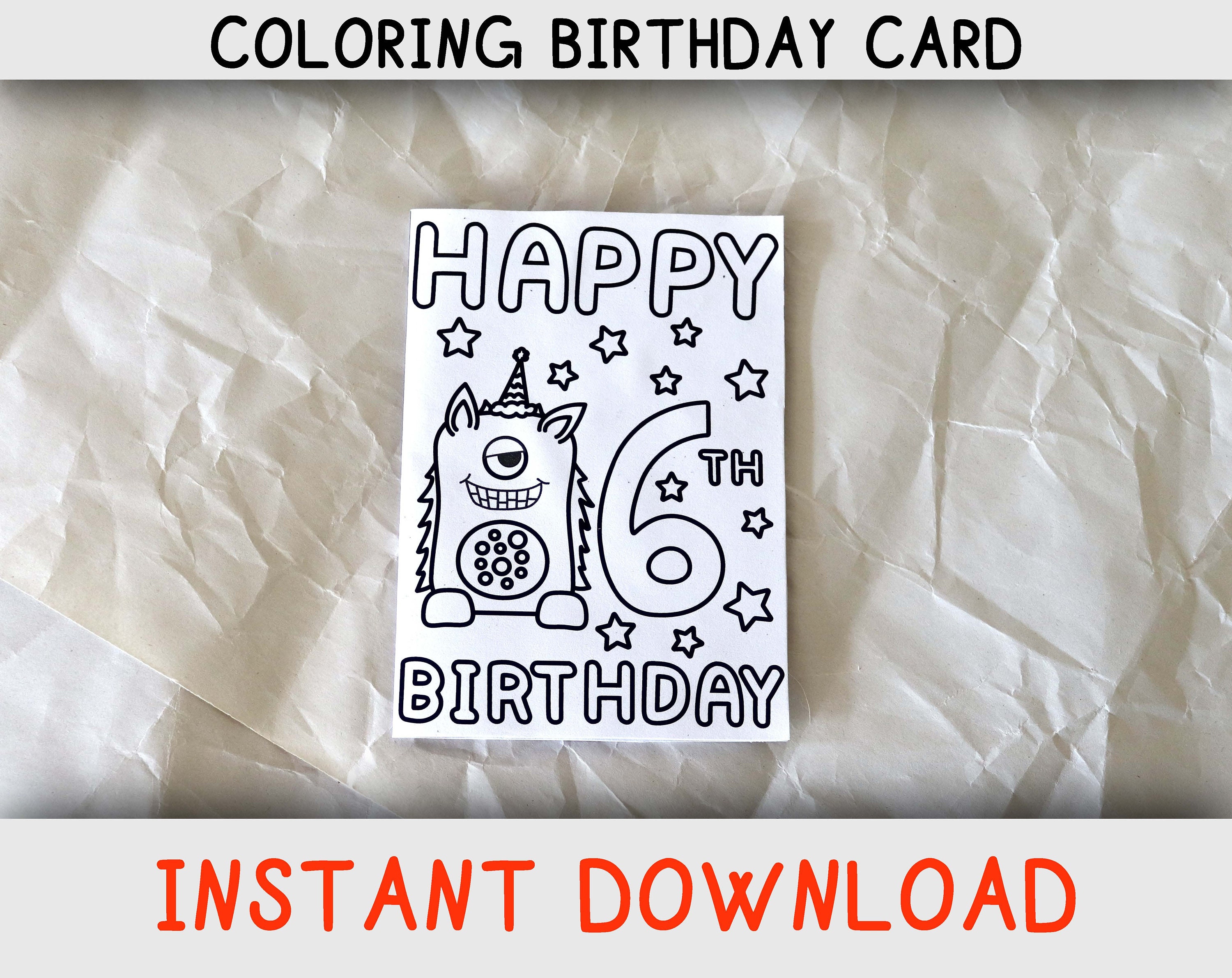 Happy 6th Birthday Coloring Pages For Kids
