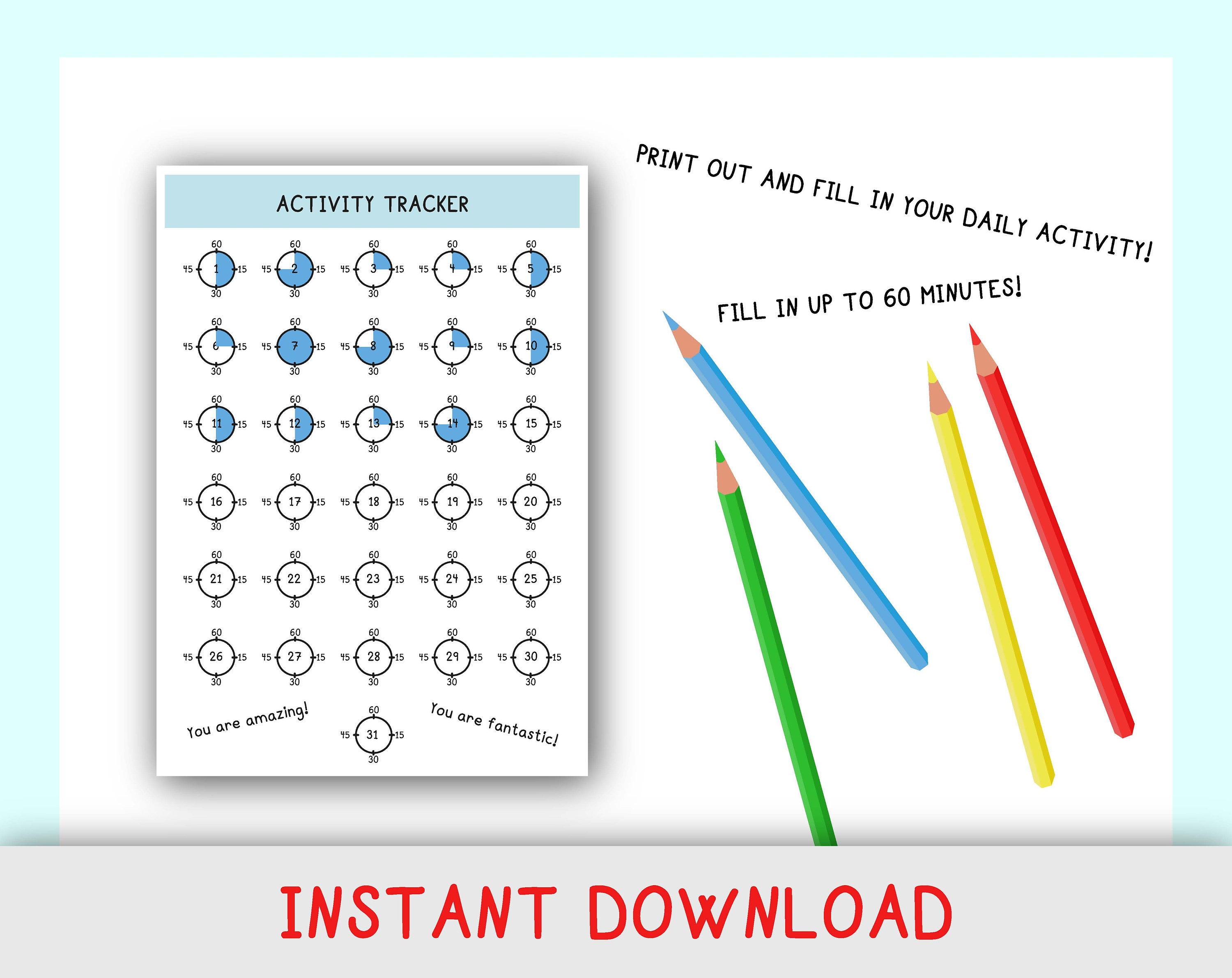 Printable Daily Activity Tracker to Track Your Daily Activity, A4, A5 ...