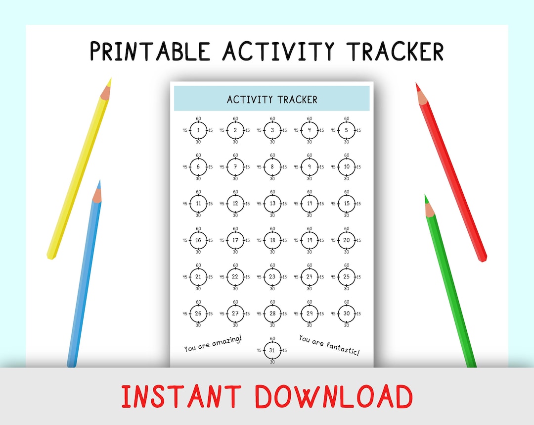 Printable Daily Activity Tracker to Track Your Daily Activity, A4, A5 ...