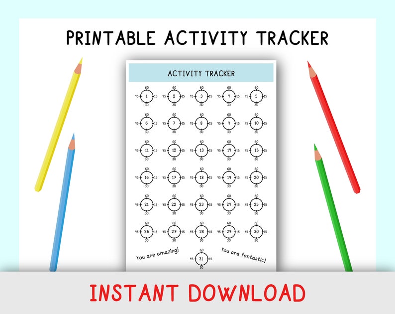 Printable Daily Activity Tracker to Track Your Daily Activity | Etsy