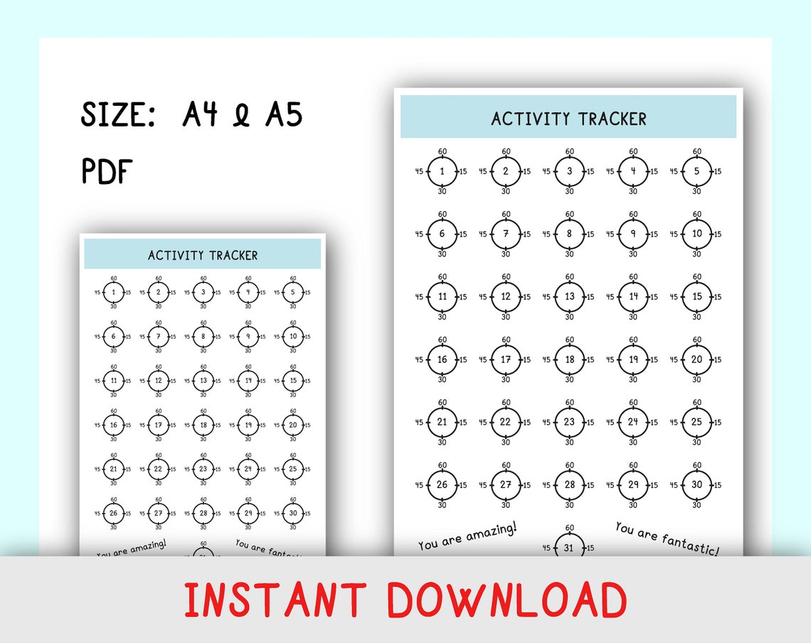 Printable Daily Activity Tracker to Track Your Daily Activity | Etsy