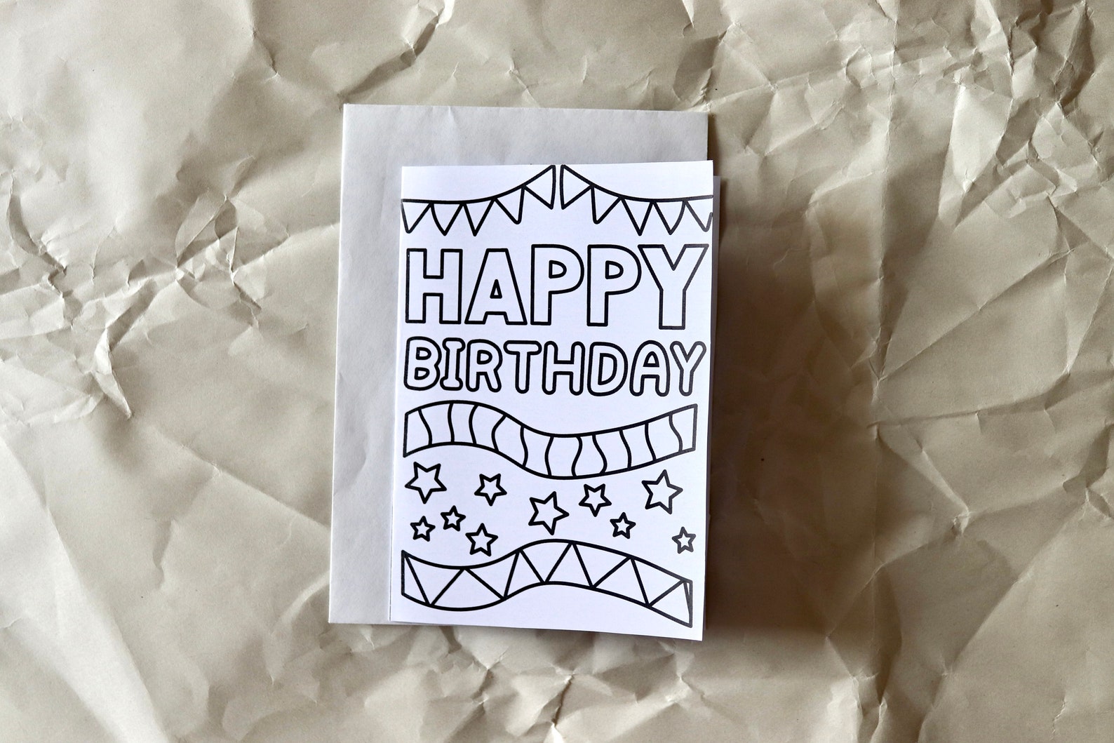 Happy Birthday Coloring Card for Kids Who Loves Coloring Pages, Fun ...