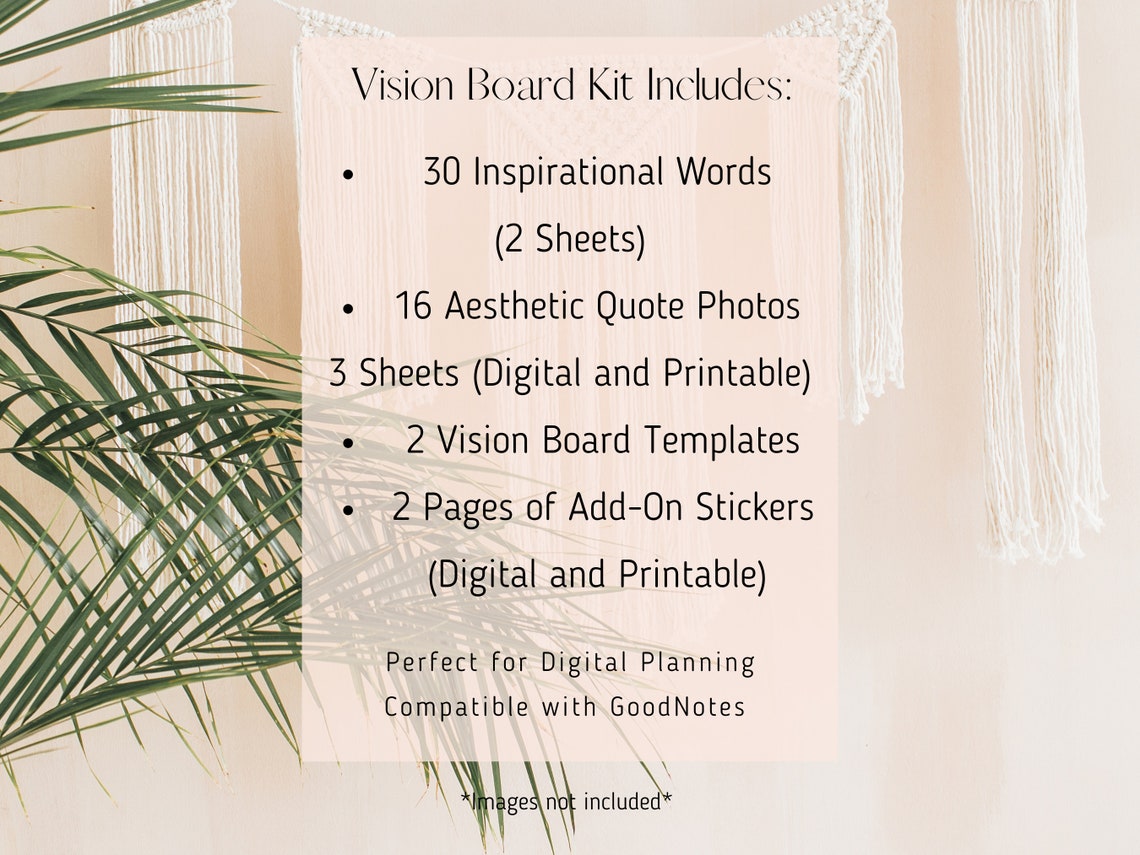 Vision Board Manifestation Kit | Dream Board Kit | Aesthetic Quotes ...