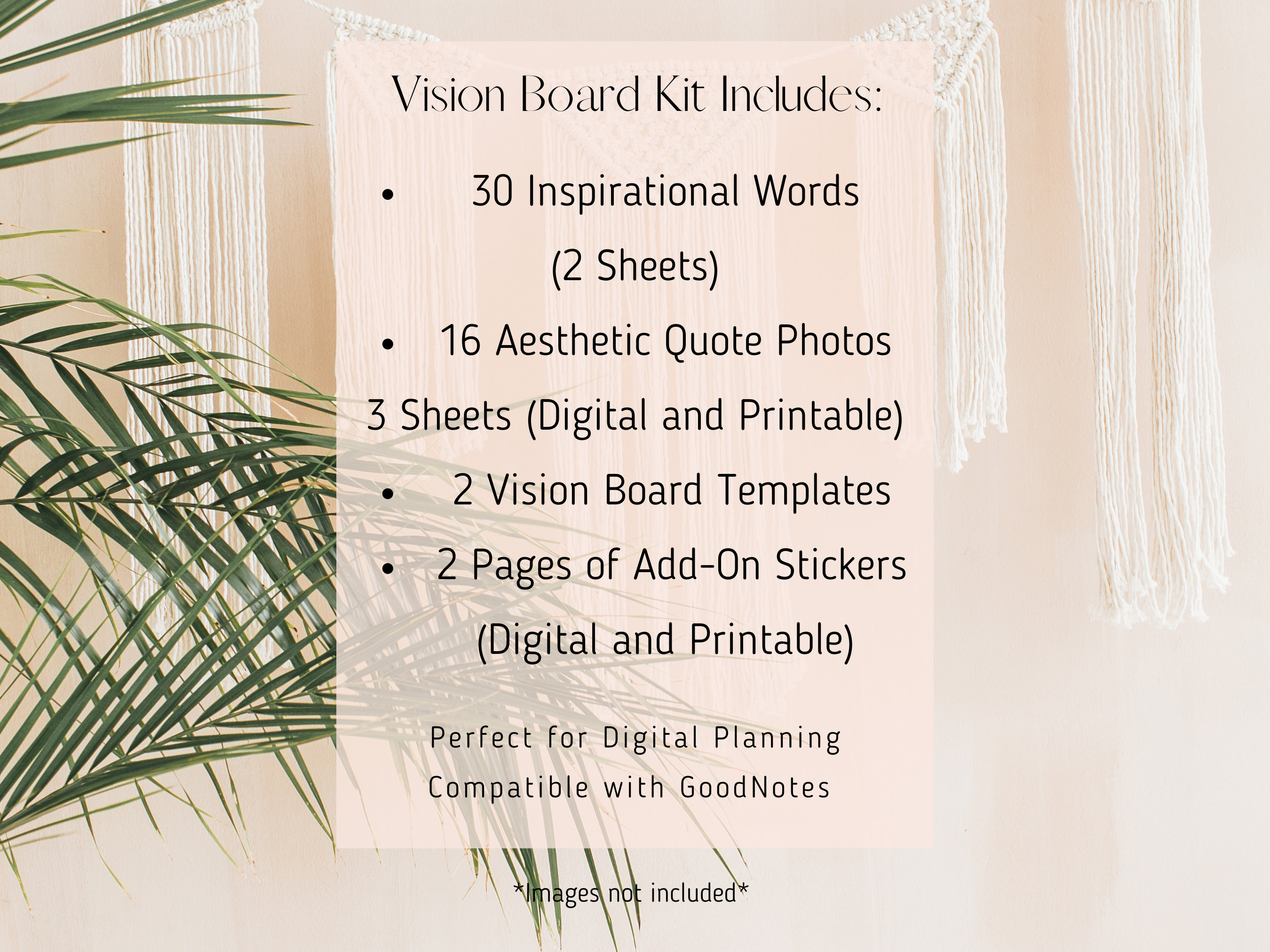 Vision Board Manifestation Kit | Dream Board Kit | Aesthetic Quotes ...