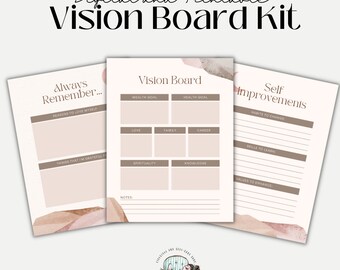Vision Board Manifestation Kit Dream Board Kit Aesthetic Quotes Digital ...