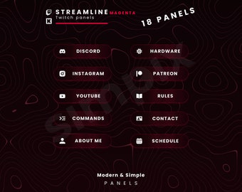 Purple Streamline - Modern and Simple Twitch/kick Panels | 18 PANELS ...