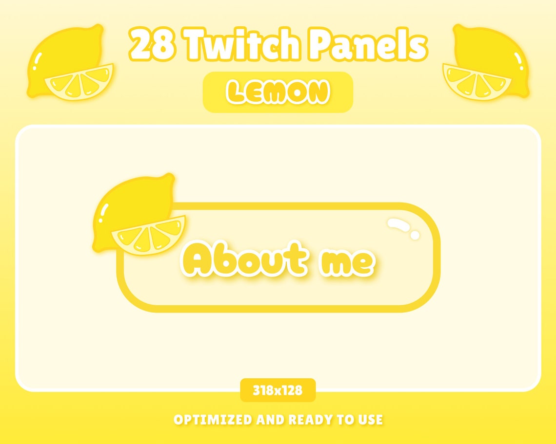 28 Cute Yellow Lemon Fruit Twitch Stream Panels - Etsy