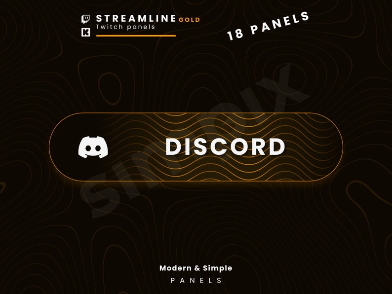 Gold Streamline - Modern and Simple Twitch/kick Panels | 18 PANELS PACK ...