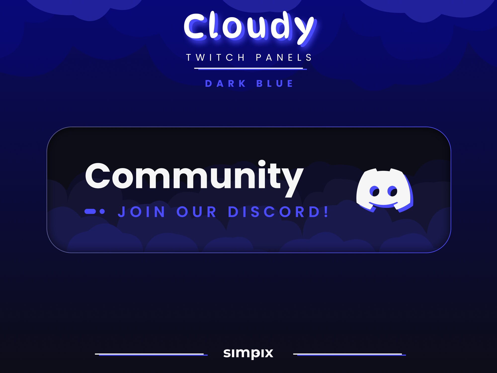 Cloudy Twitch Panels | Dark Blue | 17 Panels - Etsy