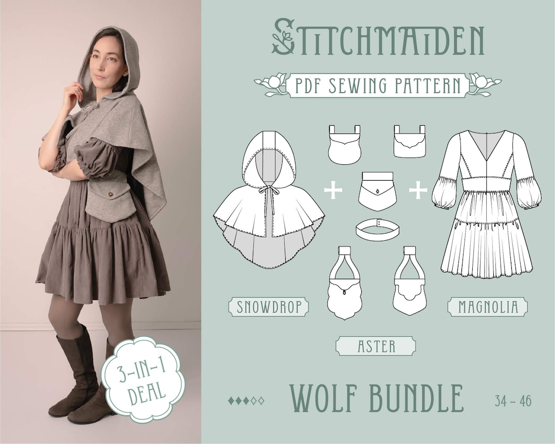 Wolf Bundle | EU 34-46 | PDF Sewing Pattern | Instant Download A4, US ...