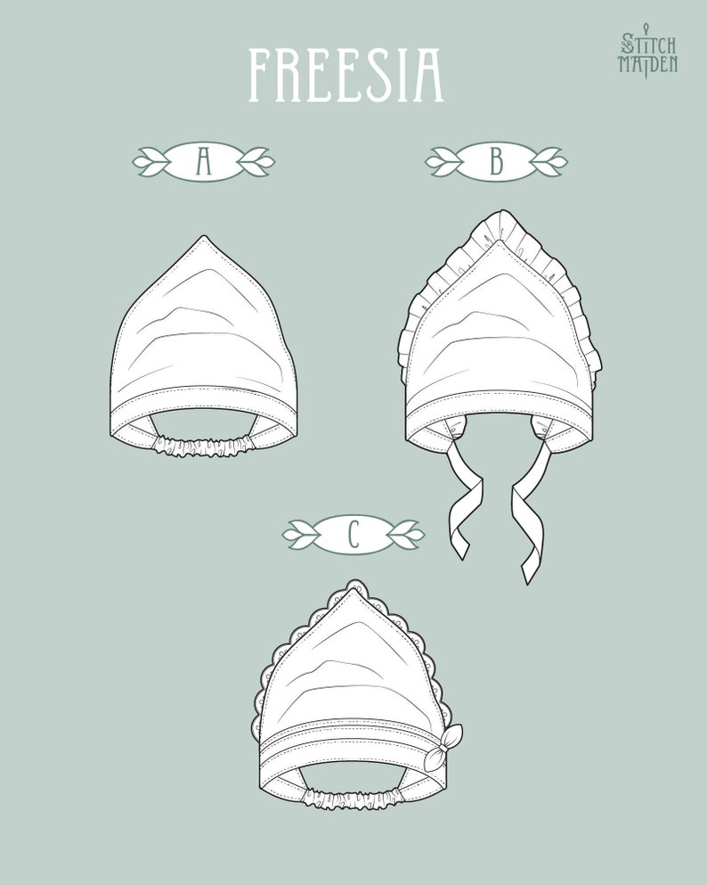 Freesia Headscarf | PDF Sewing Pattern | Instant Download A4, US Letter ...