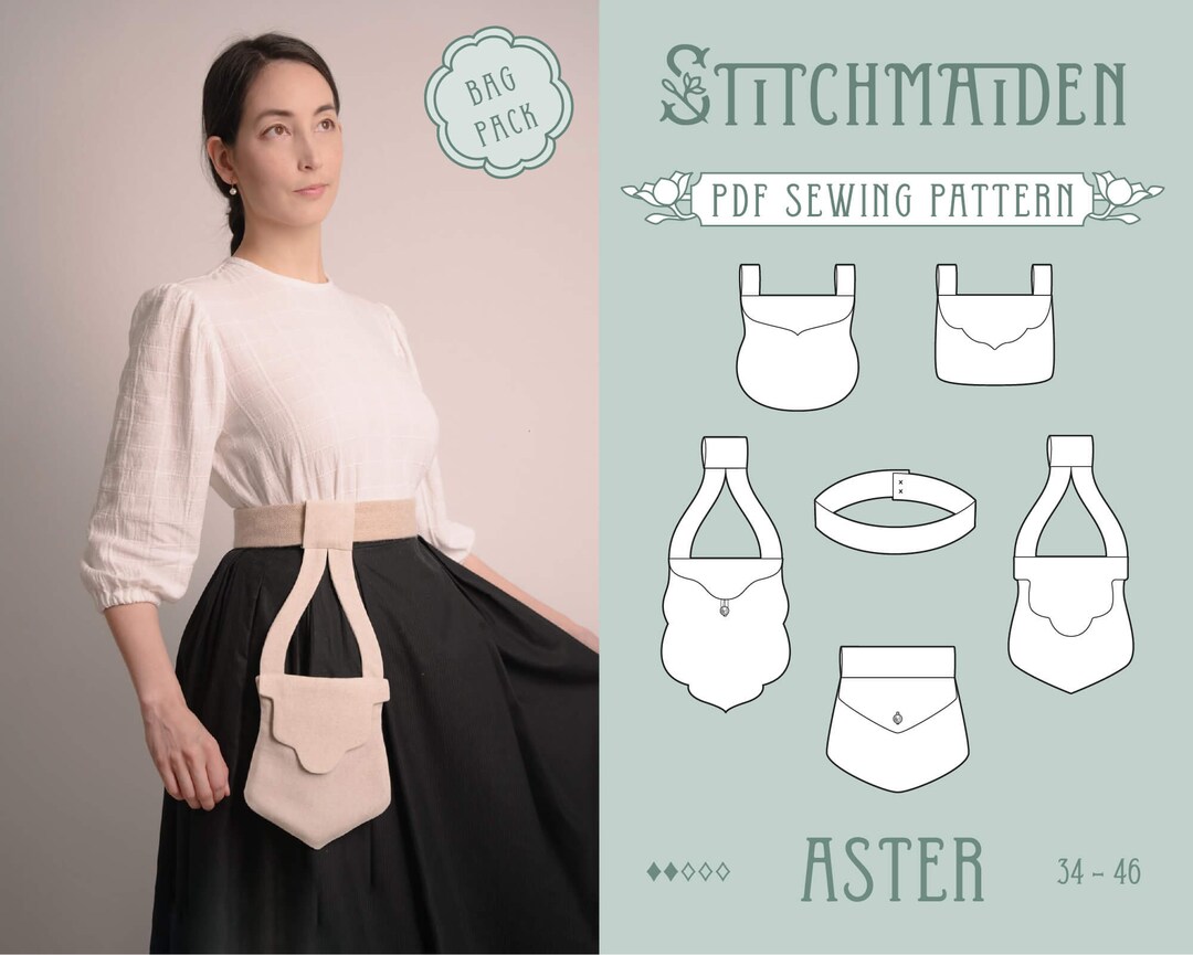 Aster Bag Pack EU 34-46 PDF Sewing Pattern Instant Download A4, US ...
