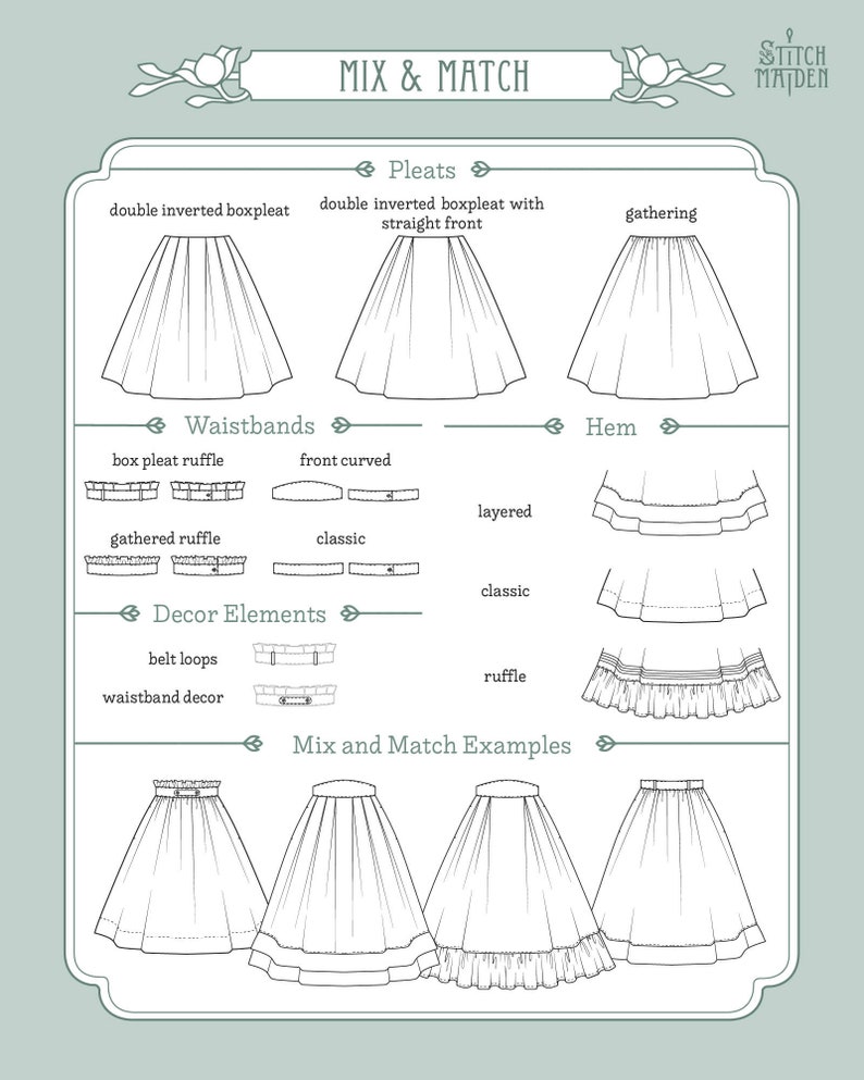 Dahlia Skirt | EU 34-46 | PDF Sewing Pattern | Instant Download A4, US ...