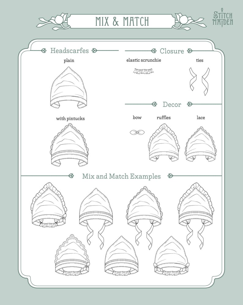 Freesia Headscarf | PDF Sewing Pattern | Instant Download A4, US Letter ...