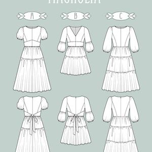 Magnolia Dress | EU 34-46 | PDF Sewing Pattern | Instant Download A4 ...