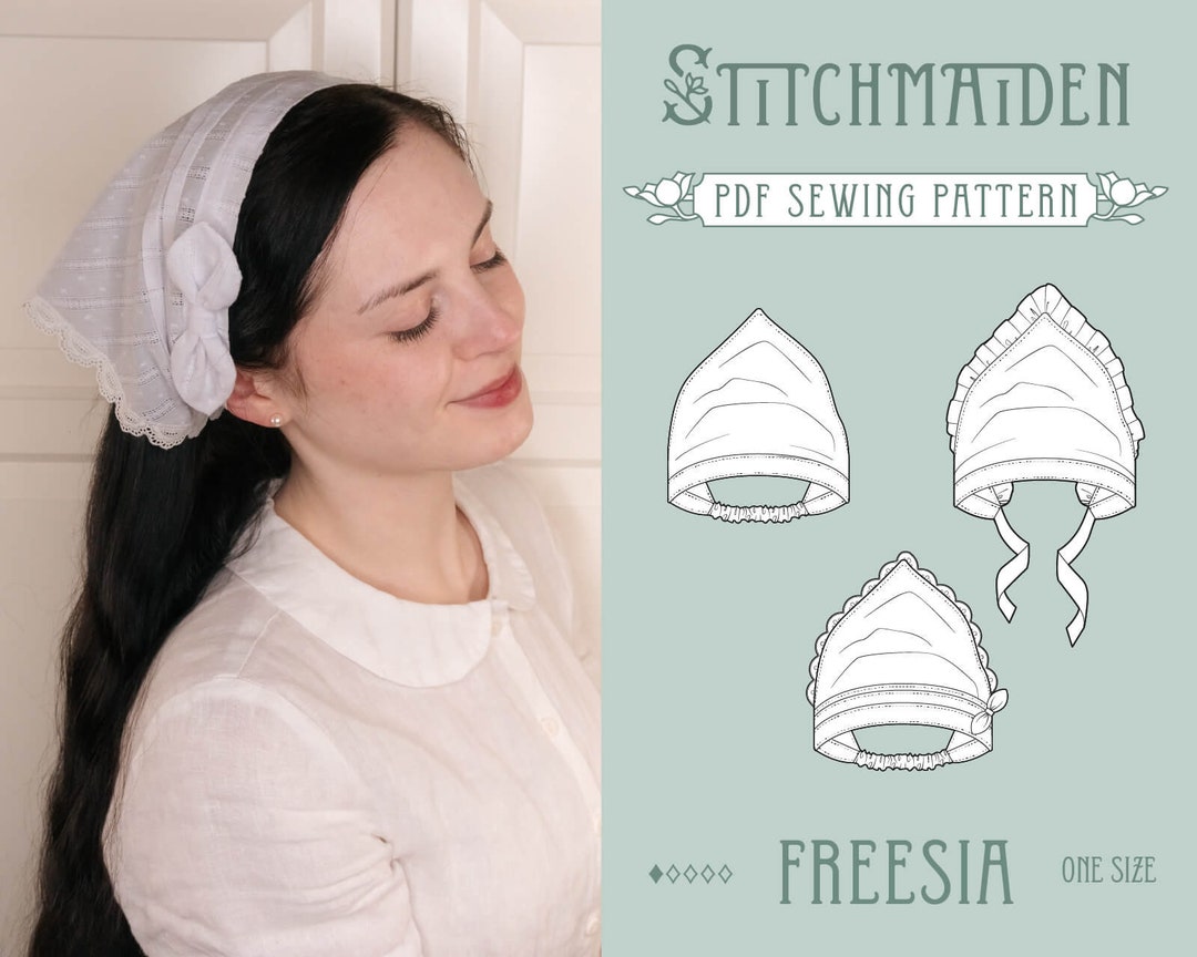 Freesia Headscarf PDF Sewing Pattern Instant Download A4, US Letter, A0 ...