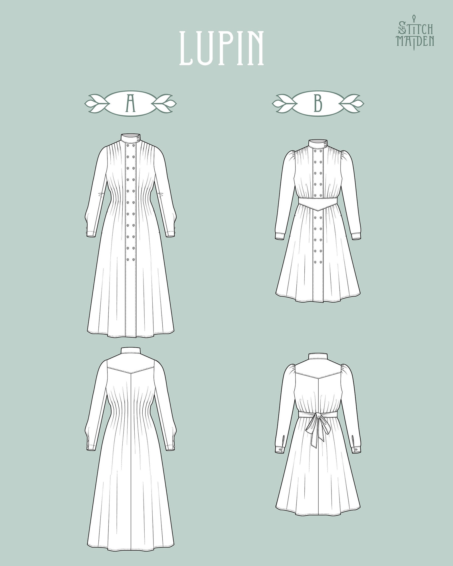 Lupin Dress EU 34-46 PDF Sewing Pattern Instant Download - Etsy UK