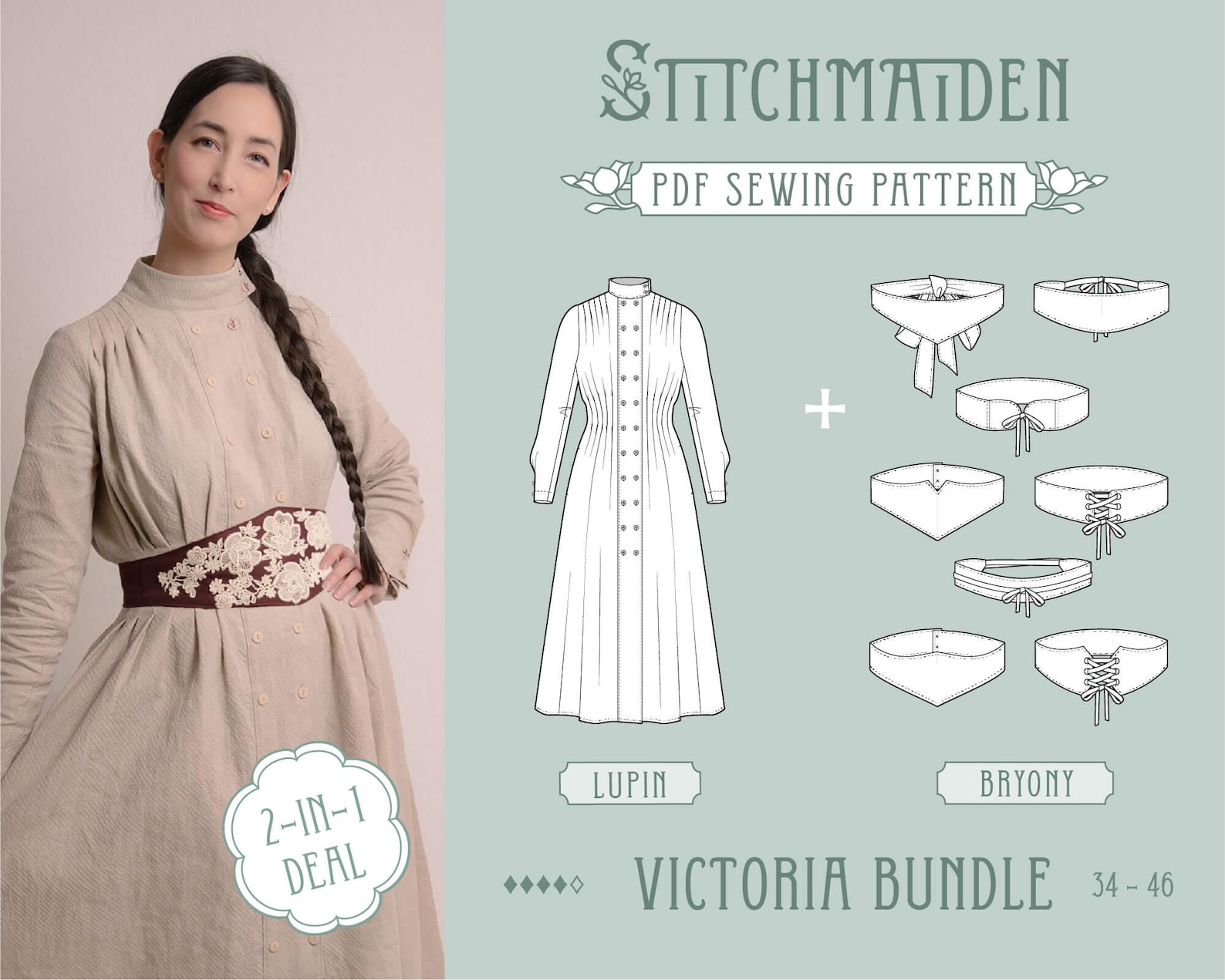 Victoria Bundle | EU 34-46 | PDF Sewing Pattern | Instant Download A4 ...