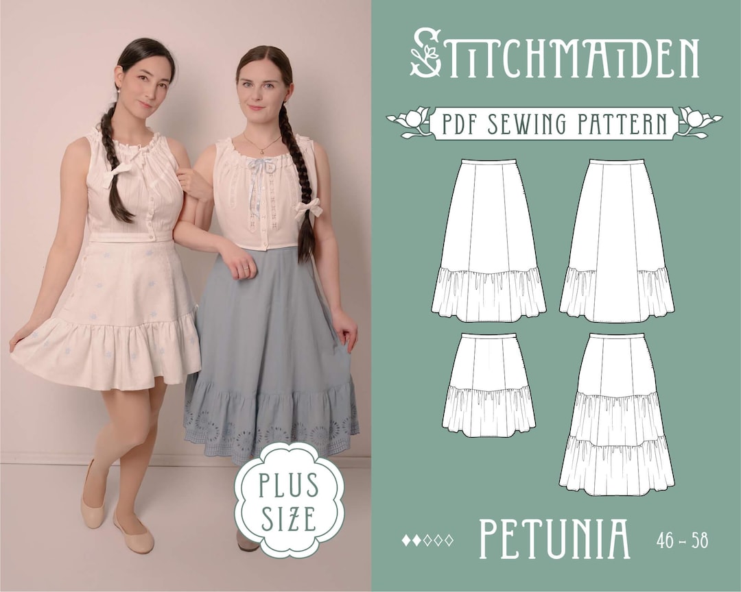 Petunia Petticoat & Skirt | Plussize | EU 46-58 | PDF Sewing Pattern ...