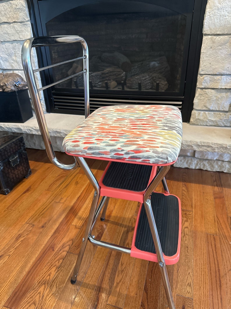 Vintage Cosco Step Stool 1960s Style Undated With Lively Spring Colors ...