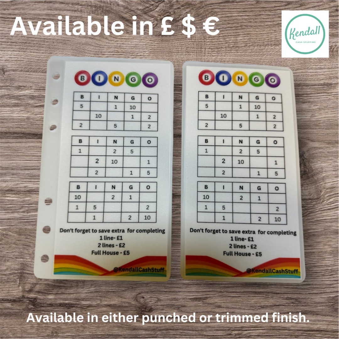 Bingo Savings Tracker, Cash Savings Template, Challenge for A6 Binder ...