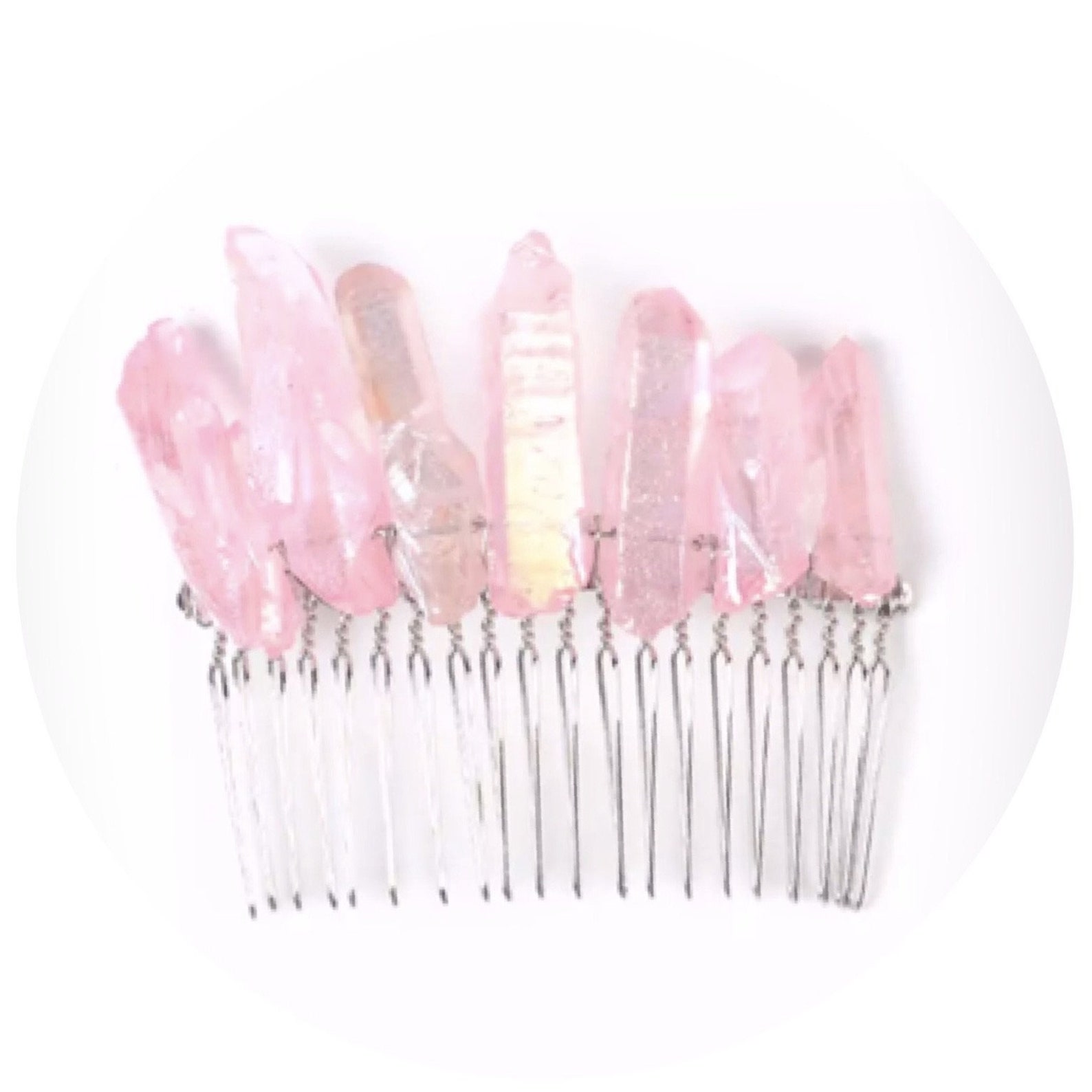 Queen Quartz™ Comb Boho Wedding Prom Crystal Headpiece Real - Etsy