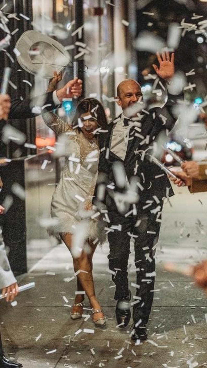 QUEEN VIVIAN | Mini Wedding Dress | Bridal Sequin Party Gown With ...